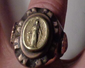 Virgin mary ring | Etsy