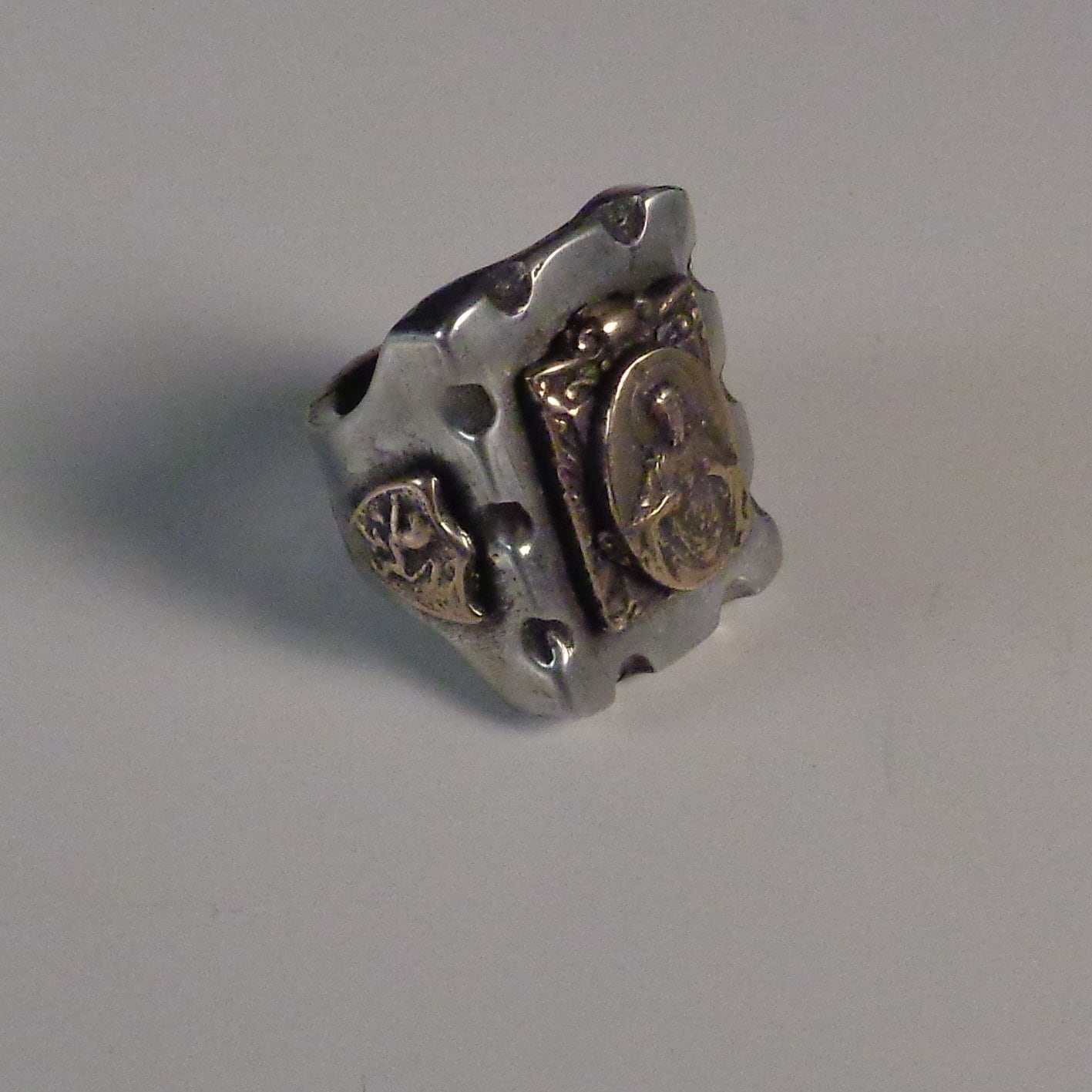 Mexican Biker Ring Jesus Sacred Heart Christian Catholic the Passion ...