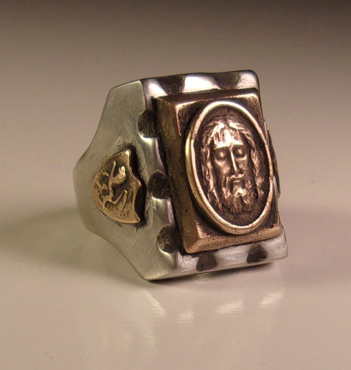 Sacred Shroud Ring Mexican Biker Ring Souvenir Ring Face of - Etsy