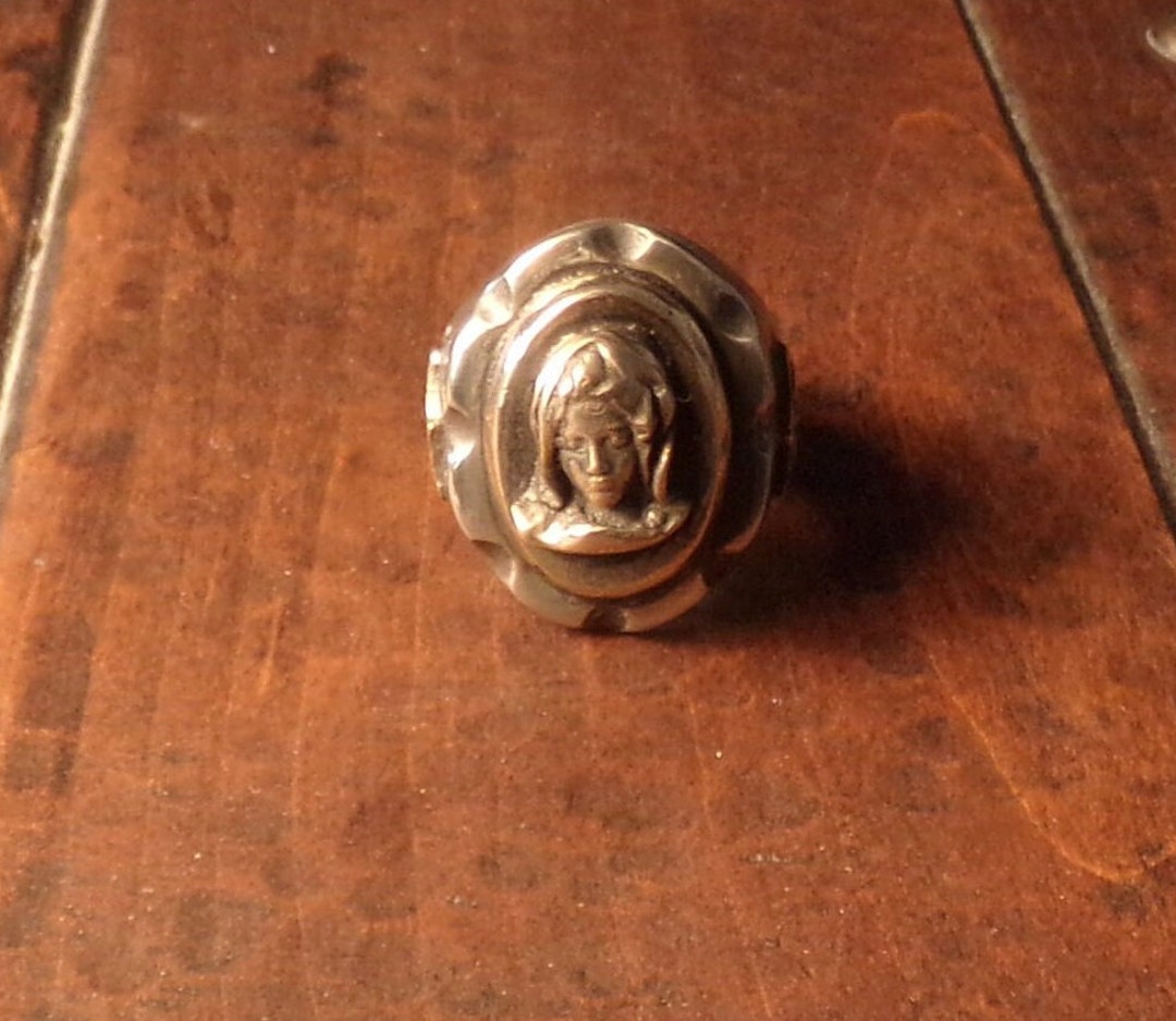 New Virgin Mary Mexican Biker Ring Religious Jewelry Catholic ...