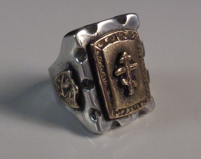 Mexican Biker Ring Eastern Orthodox Cross Crusades Russian Greek Holy ...