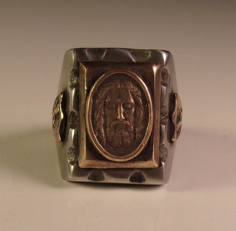 Sacred Shroud Ring Mexican Biker Ring Souvenir Ring Face of - Etsy