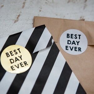 20 Round Stickers // Best Day Ever - Etsy