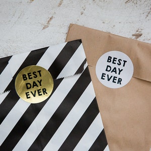 20 Round Stickers // Best Day Ever - Etsy