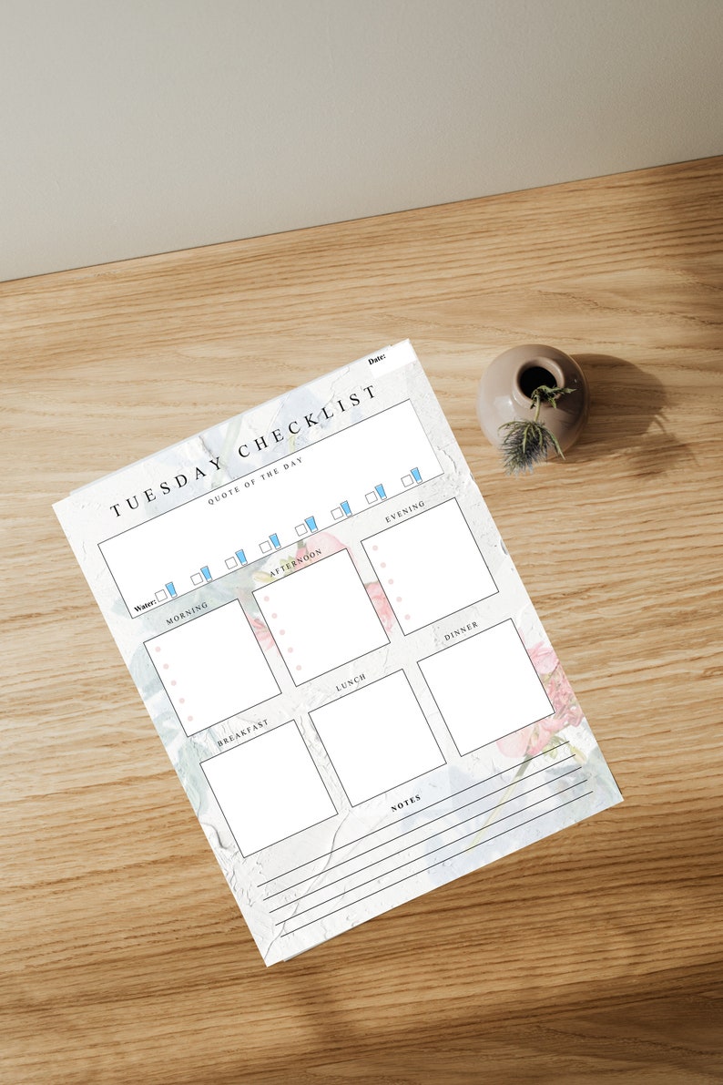 Daily Checklist, 7 Day Planner Checklist - Etsy