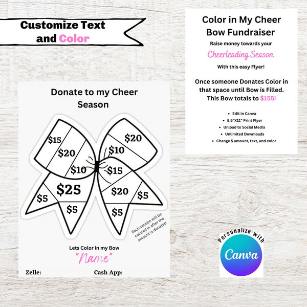 Color My Bow Fundraiser Template - Etsy