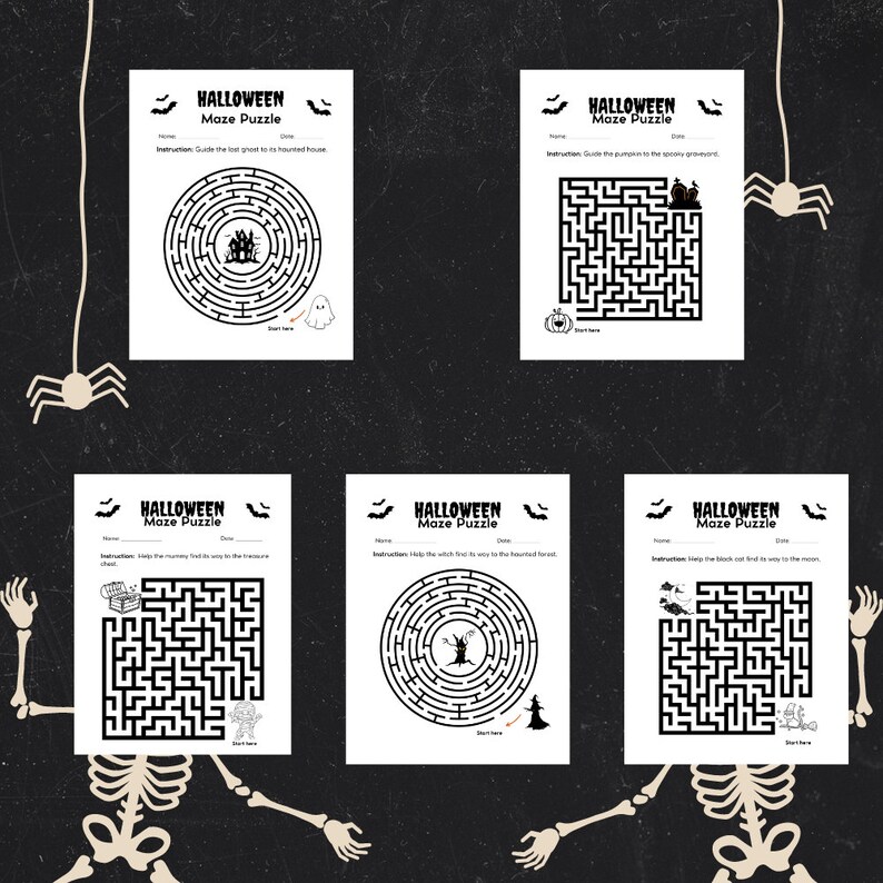 Halloween Activity Bundle, Mazes, Puzzles and More - Etsy