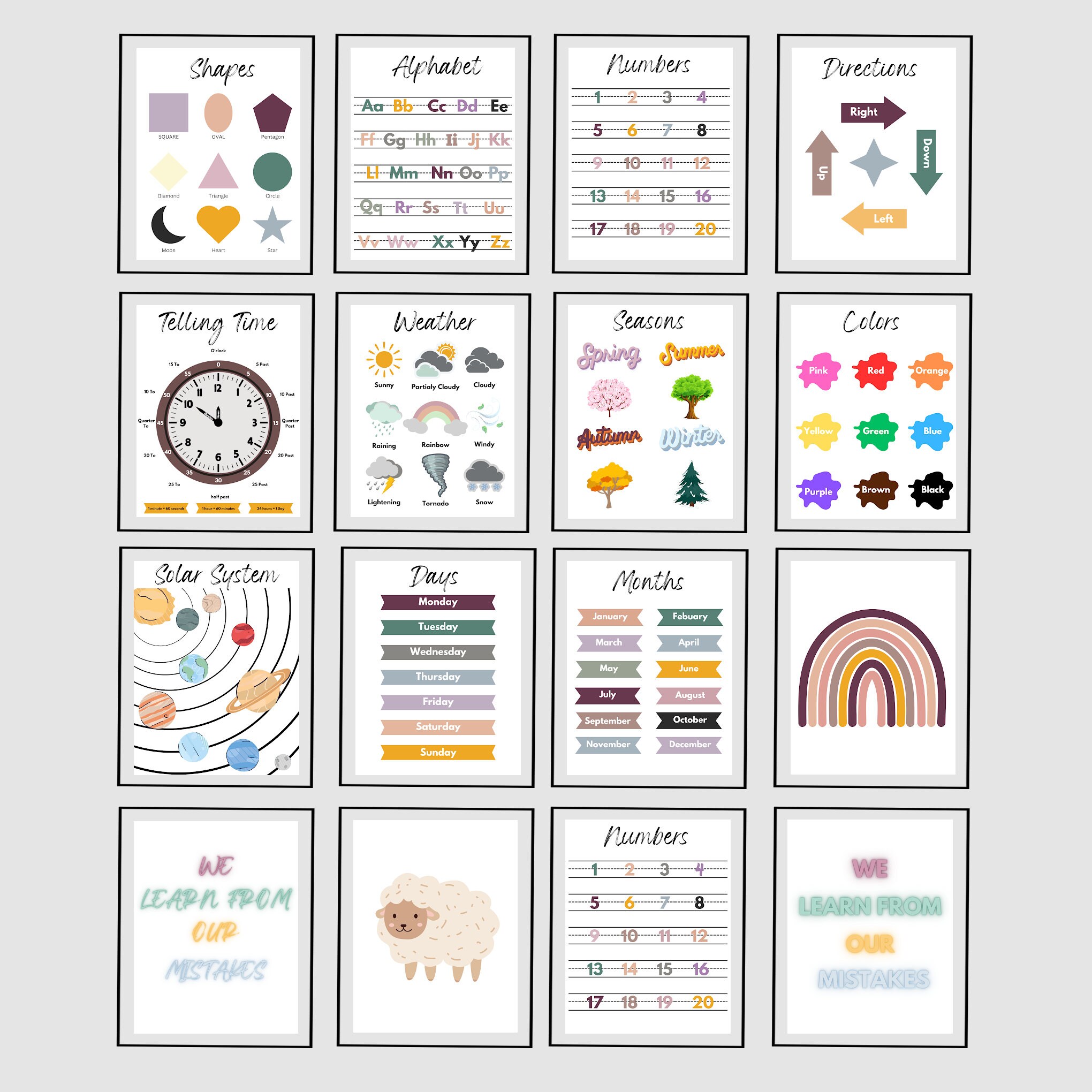 Set of 14 Educational Posters With 2 Bonus Prints. - Etsy