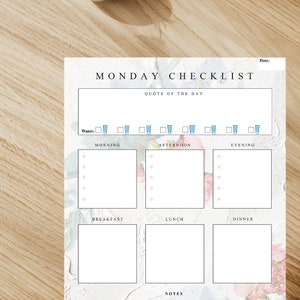 Daily Checklist, 7 Day Planner Checklist - Etsy