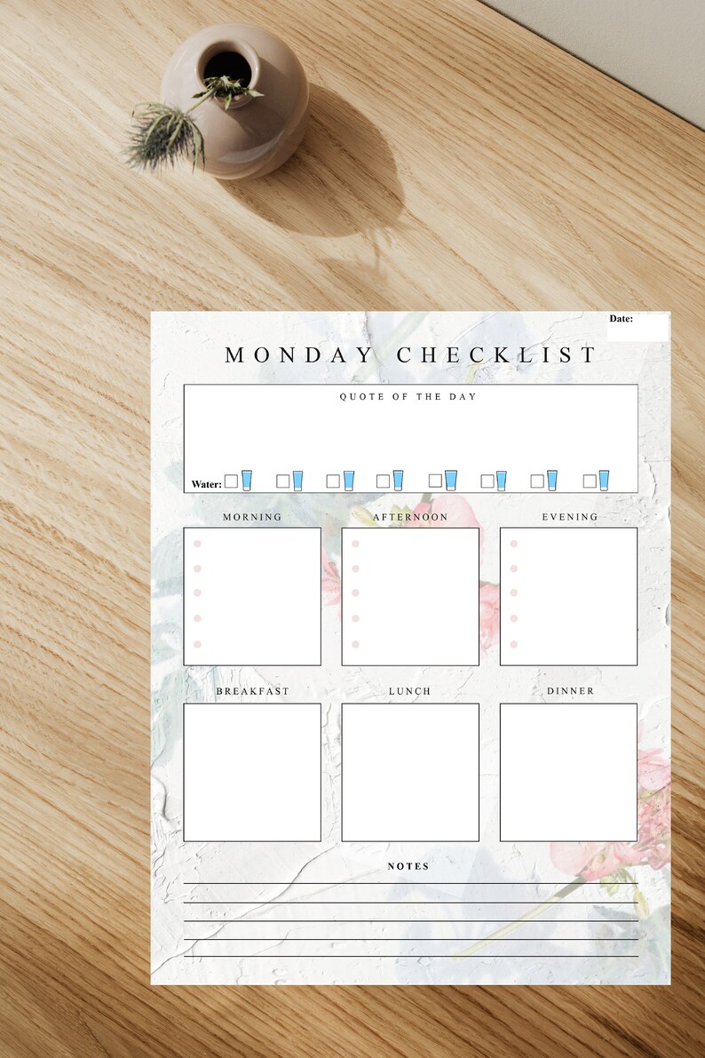 Daily Checklist, 7 Day Planner Checklist - Etsy