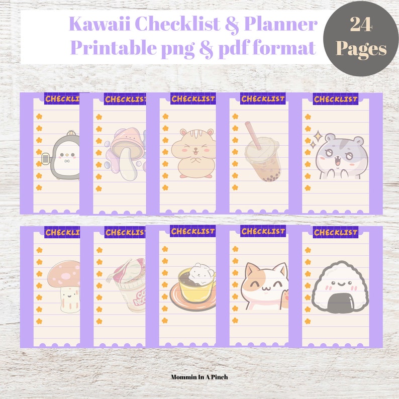 Cute Kawaii Checklist and Daily Planner Printable Pages - Etsy