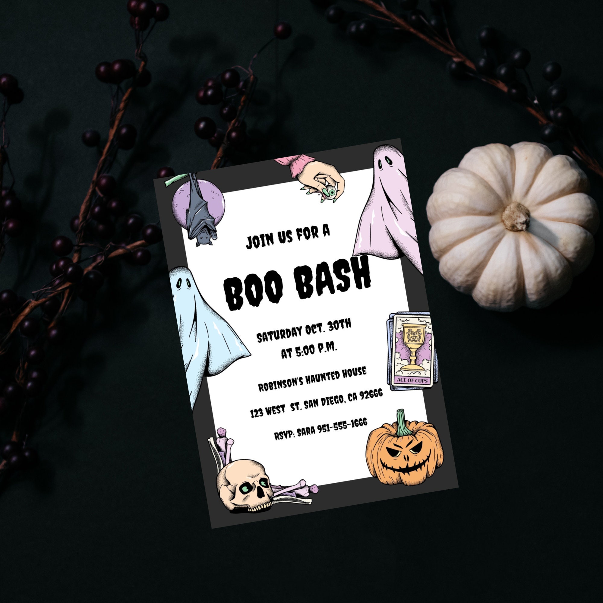 Halloween Party Boo Bash Invitations - Etsy