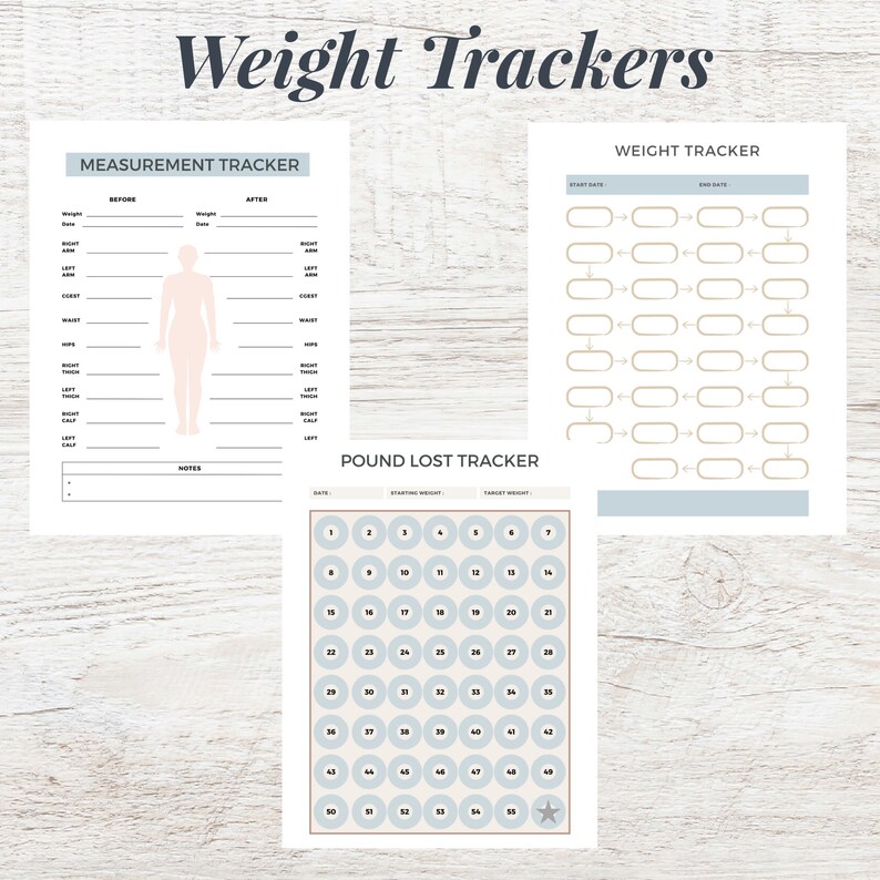Editable Fitness Planner/wellness Planner/ Weight Tracker Templates - Etsy