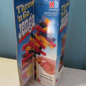 Vintage / Retro 1995 Jenga Thow 'N Go Party Game by Milton Bradley MB ...