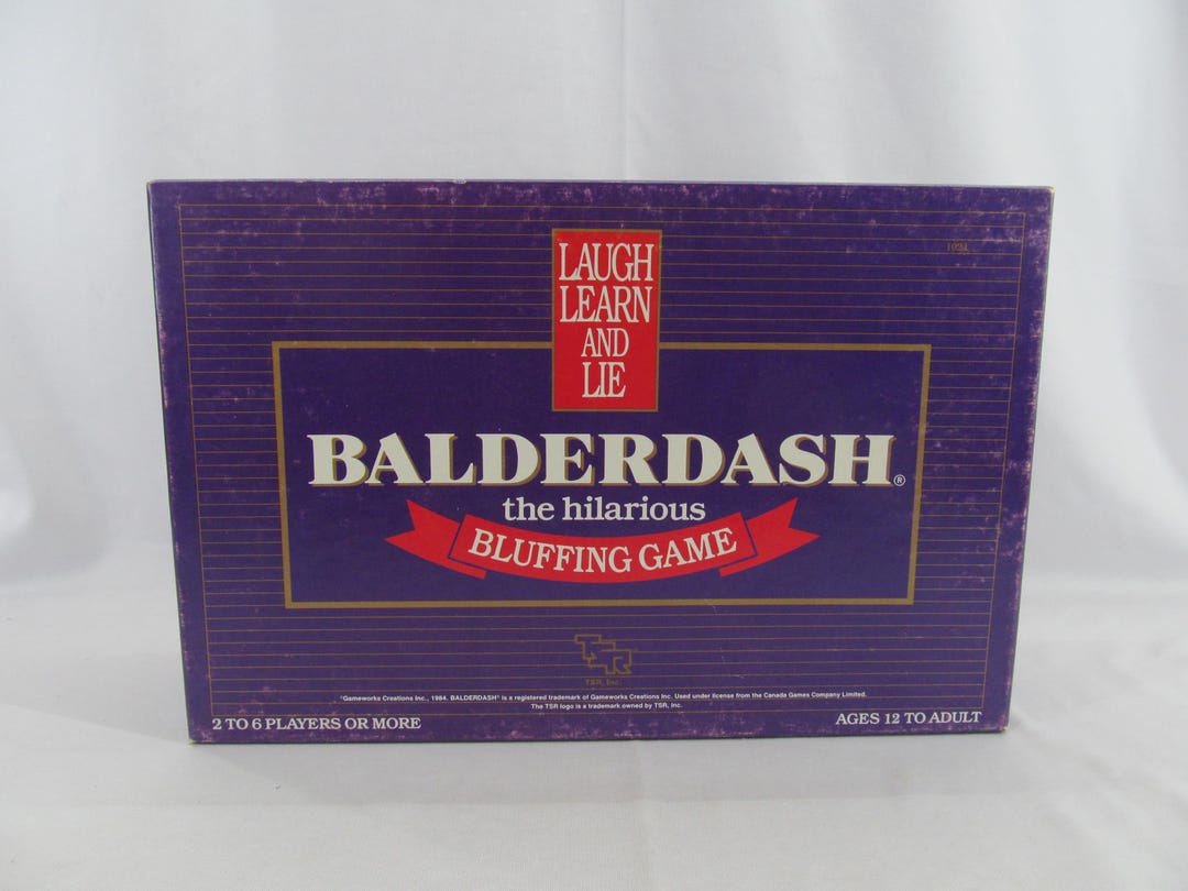Vintage / Retro 1984 Balderdash the Hilarious Bluffing Party Board Game ...