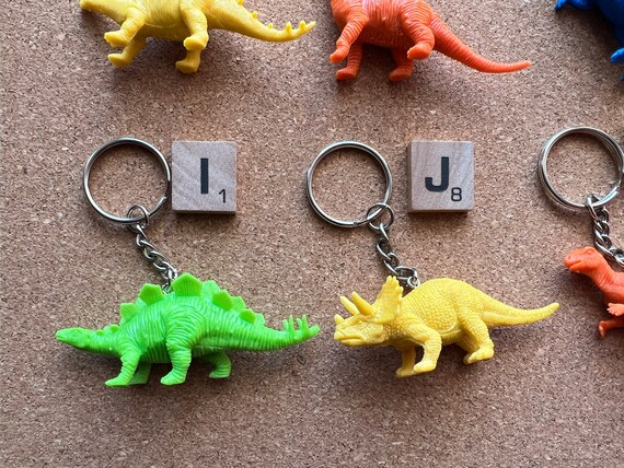 Upcycled Plastic Dinosaur Toy Keychains Tyrannosaurus… - Gem