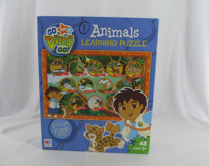 Vintage / Retro Go Diego Go Animals 48 Piece Learning Floor Jigsaw ...