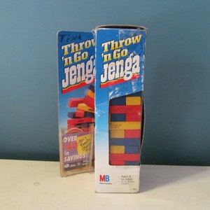 Vintage / Retro 1995 Jenga Thow 'N Go Party Game by Milton Bradley MB ...
