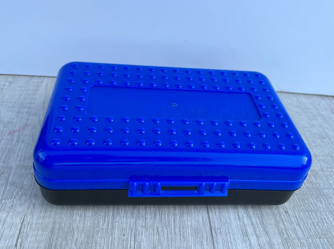 Vintage / Retro Spacemaker Blue and Black Plastic Pencil Case / Box ...