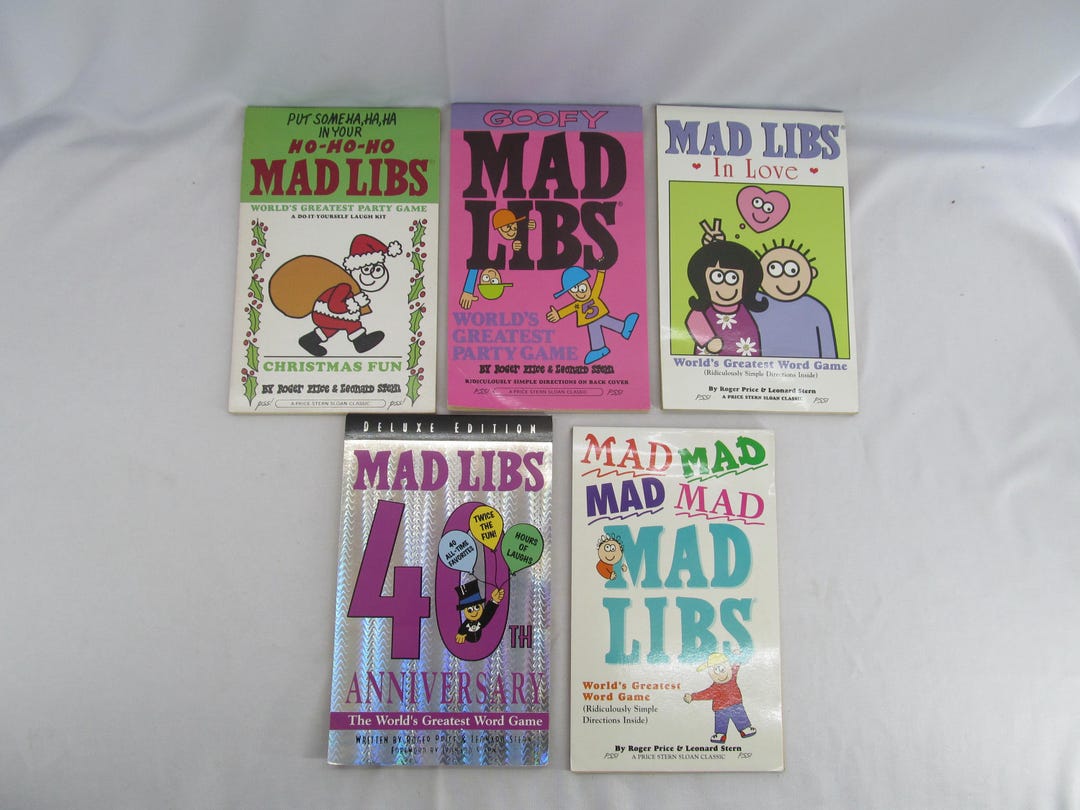 Vintage / Retro Set of Five (5) Mad Libs Activity Books Christmas ...
