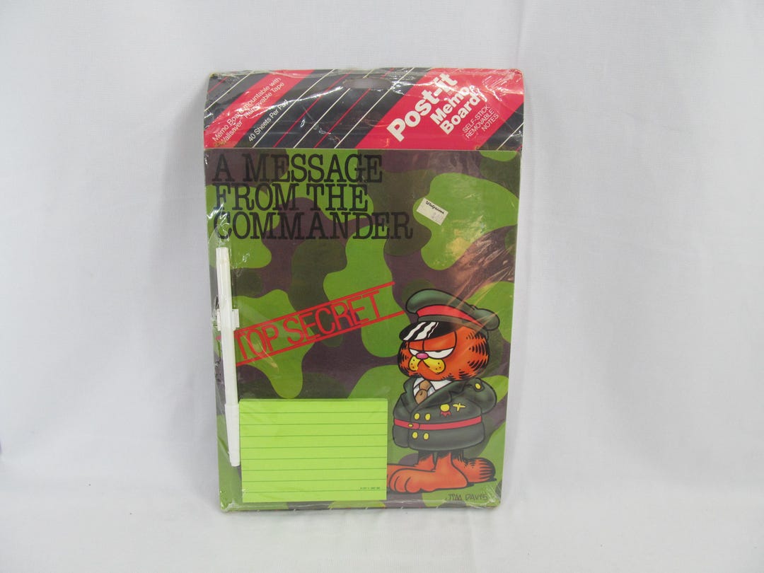 NEW Sealed in Plastic Vintage / Retro Post-it Notes Memo Board Garfield ...