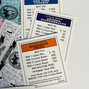 Vintage / Retro Monopoly Major League Baseball MLB Edition 19 Piece ...