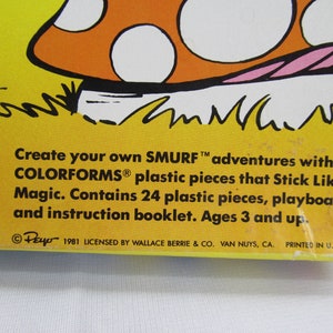 Vintage / Retro 1981 Smurfs Colorforms Play Set Plastic Pieces That ...