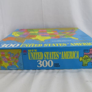 Vintage / Retro 1990 United States of America Map 300 Piece Jigsaw ...