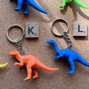 Upcycled Plastic Dinosaur Toy Keychains Tyrannosaurus Rex Triceratops ...
