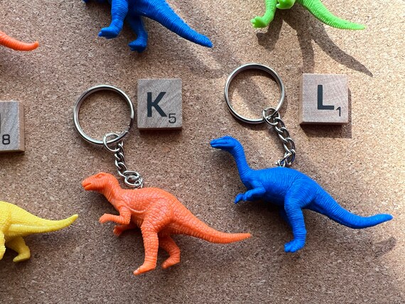 Upcycled Plastic Dinosaur Toy Keychains Tyrannosaurus… - Gem