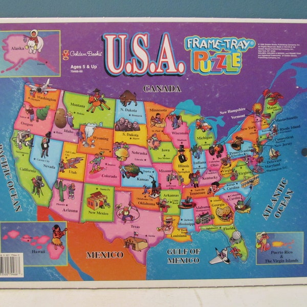 50 States Map Puzzle - Etsy