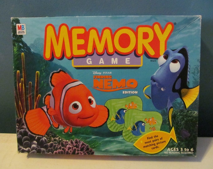Vintage / Retro Pixar Finding Nemo Edition Memory Matching Card Game by ...
