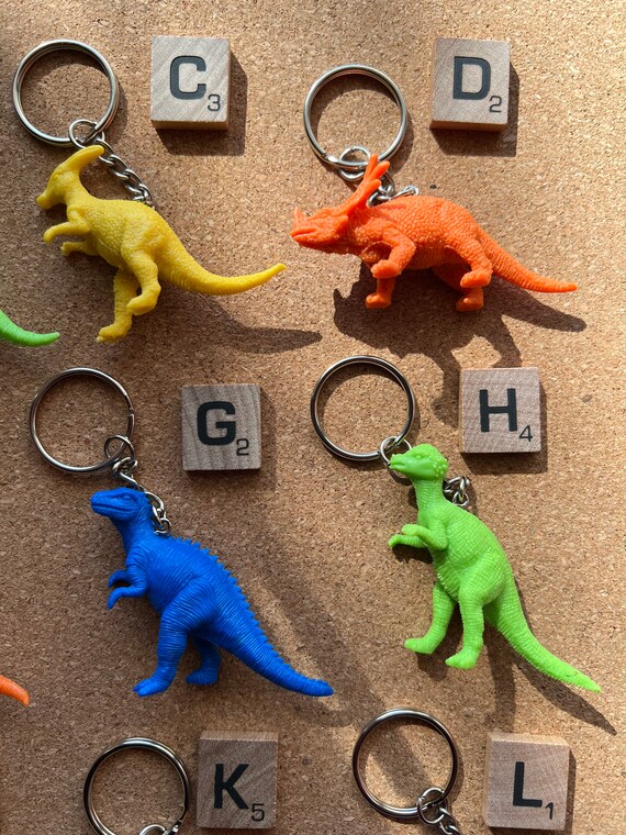 Upcycled Plastic Dinosaur Toy Keychains Tyrannosaurus… - Gem