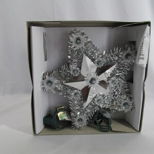 NEW Vintage / Retro 1980s / 1990s 11 Light Fancy Tree Top Silver Tinsel ...