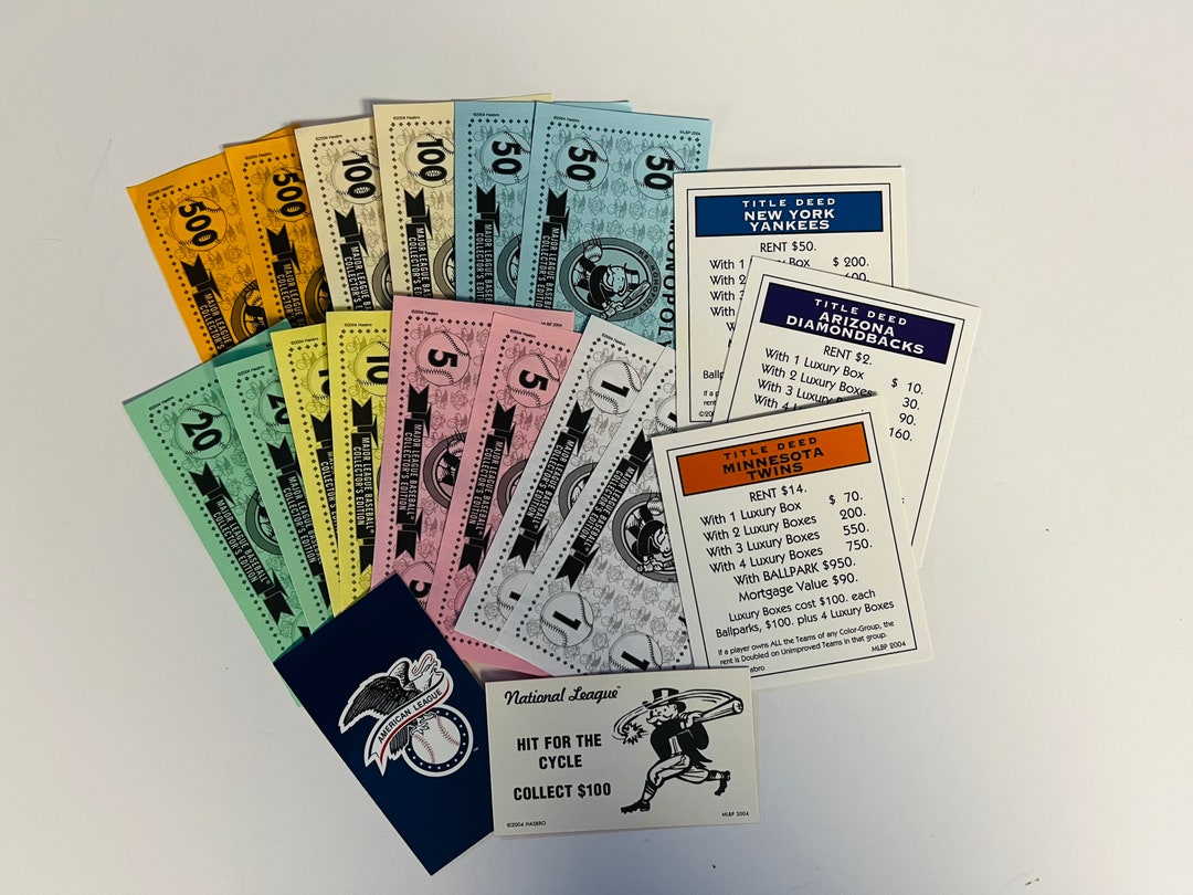 Vintage / Retro Monopoly Major League Baseball MLB Edition 19 Piece ...