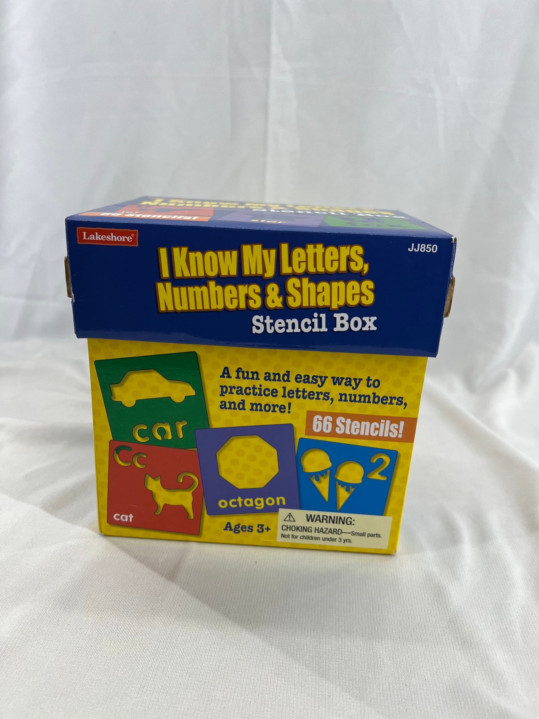Vintage / Retro I Know My Letters Numbers & Shapes Stencil Box File ...