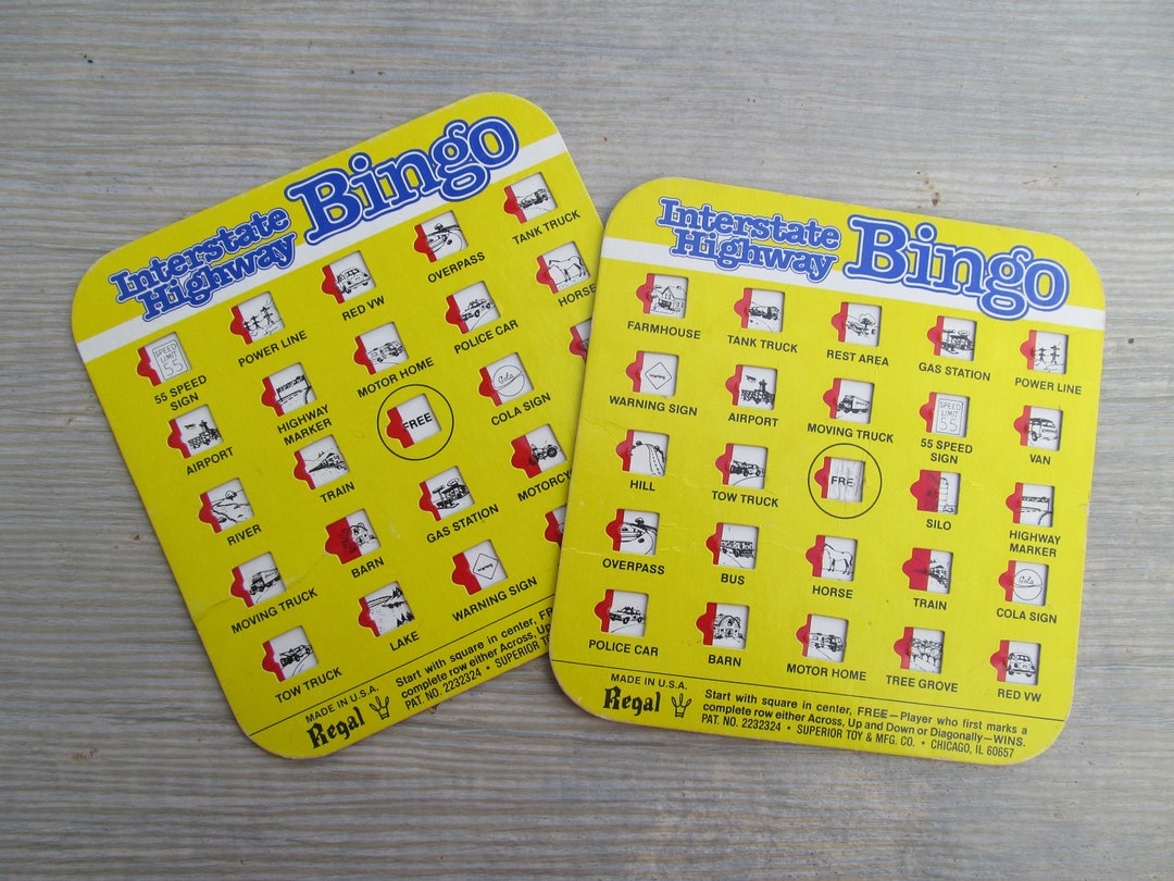 Set of Two 2 Vintage / Retro Interstate Highway Auto Traffic Safety ...