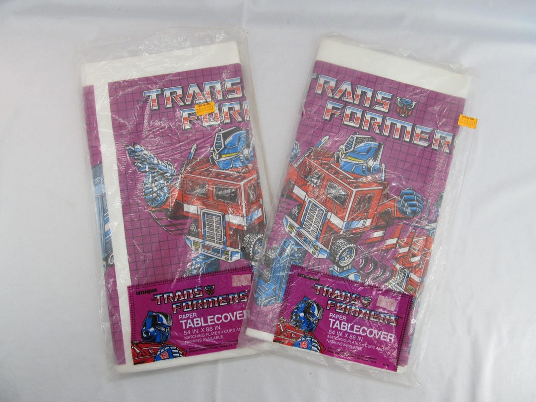 NEW Vintage / Retro 1984 the Transformers 54 X 88 Paper Tablecover ...