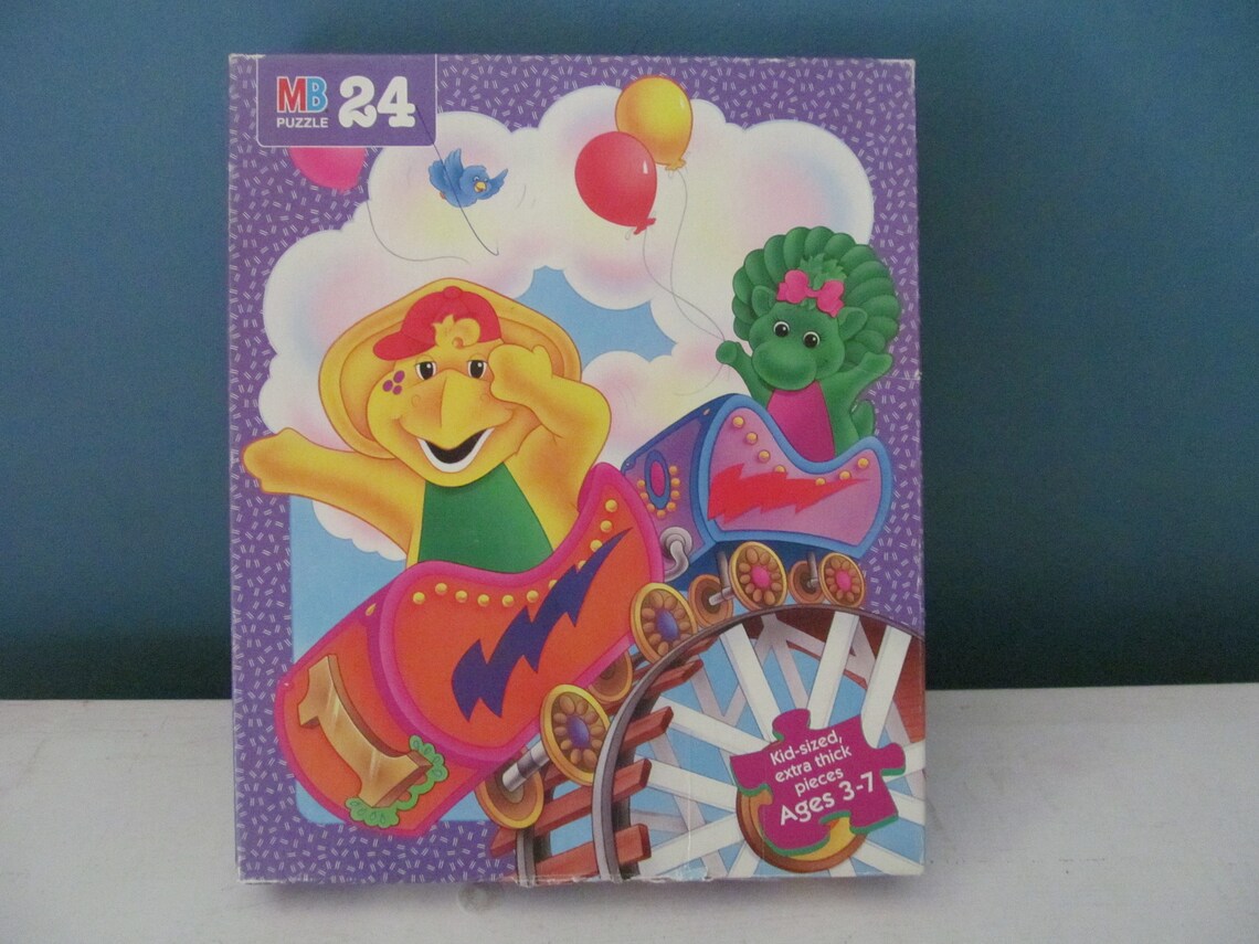 Vintage / Retro Barney 1996 Roller Coaster Ride 24 Piece - Etsy