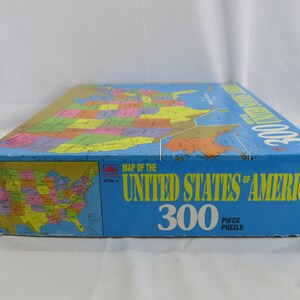 Vintage / Retro 1990 United States of America Map 300 Piece Jigsaw ...