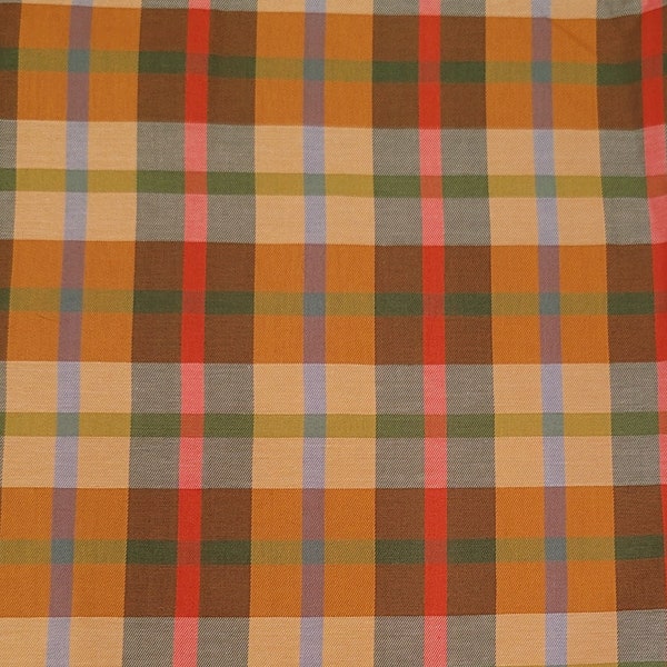 Orange Plaid Fabric - Etsy
