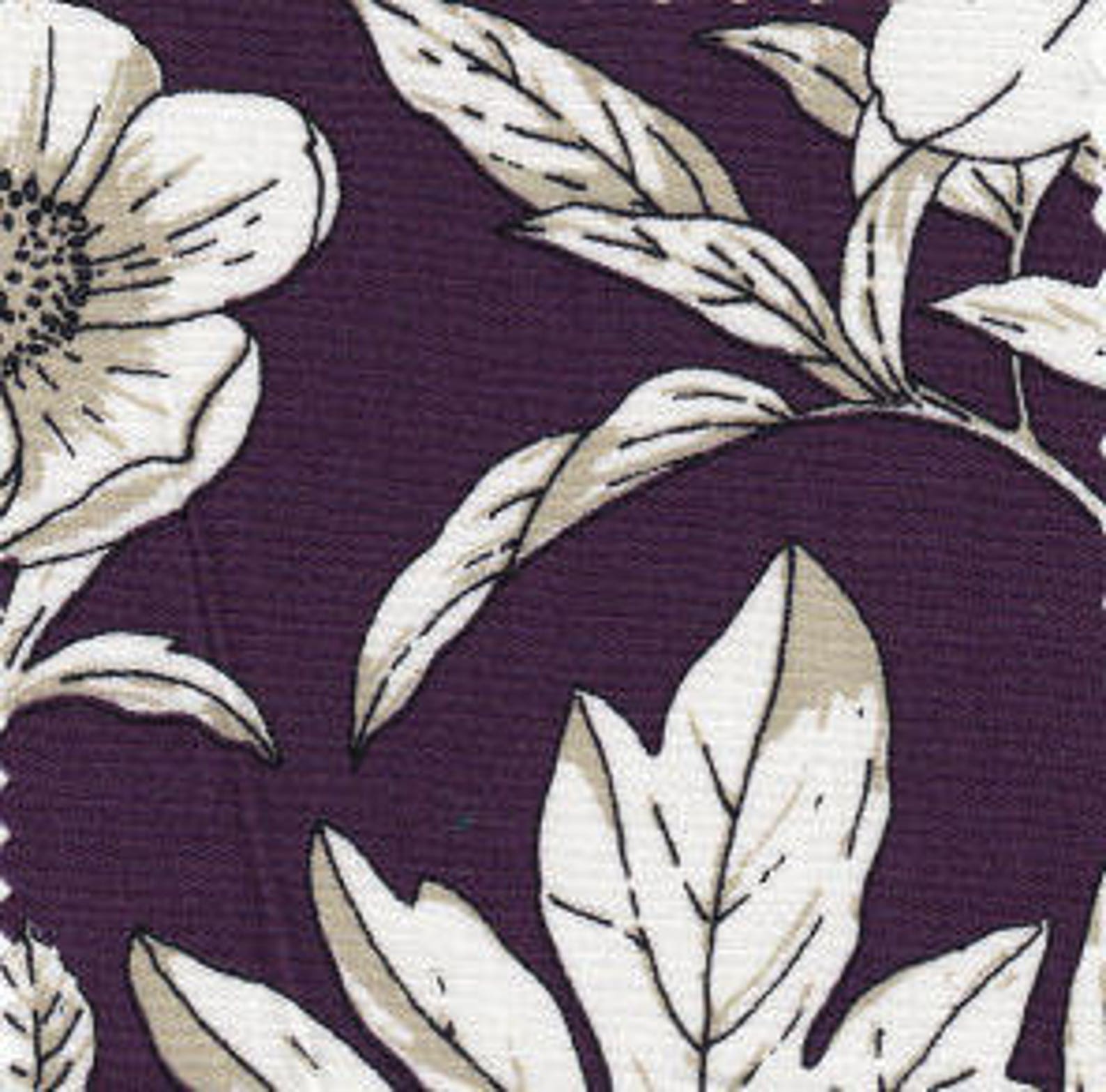 Fabric Finders Dark Purple Floral Fabric 1 Yard 60" Width 100% Cotton ...