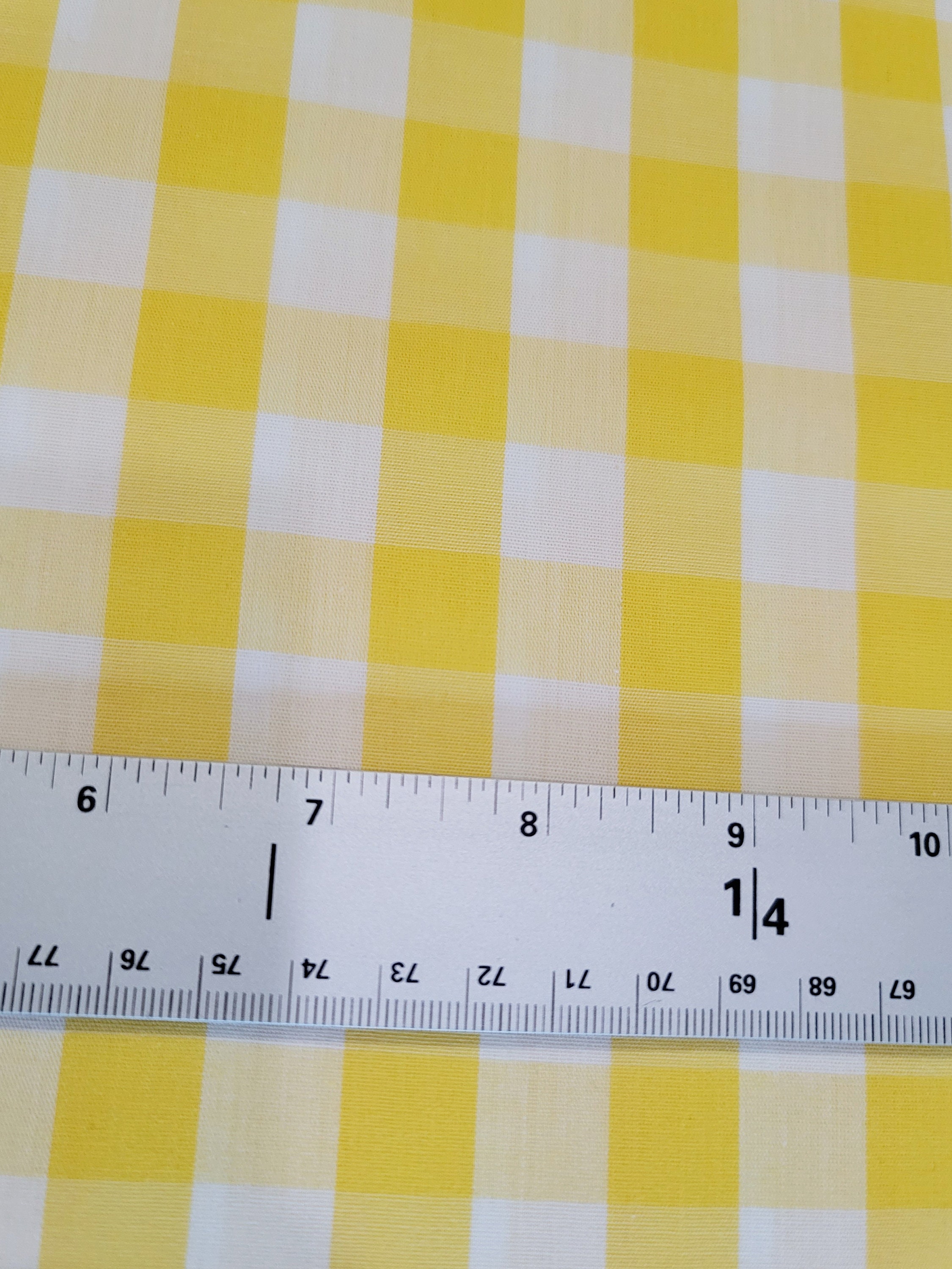 Yellow Gingham Fabric 58 Inch Width 1 Yard or Yardage 100% Cotton 5/8 ...