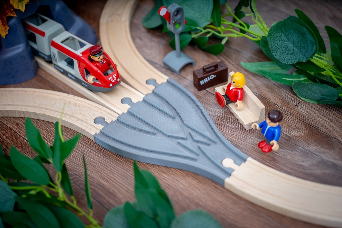 3-ways to 1 Wooden Train Track Intersection Compatible With | Etsy