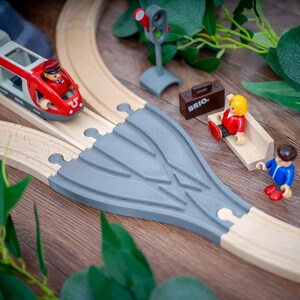 3-ways to 1 Wooden Train Track Intersection, Compatible With Brio, IKEA ...