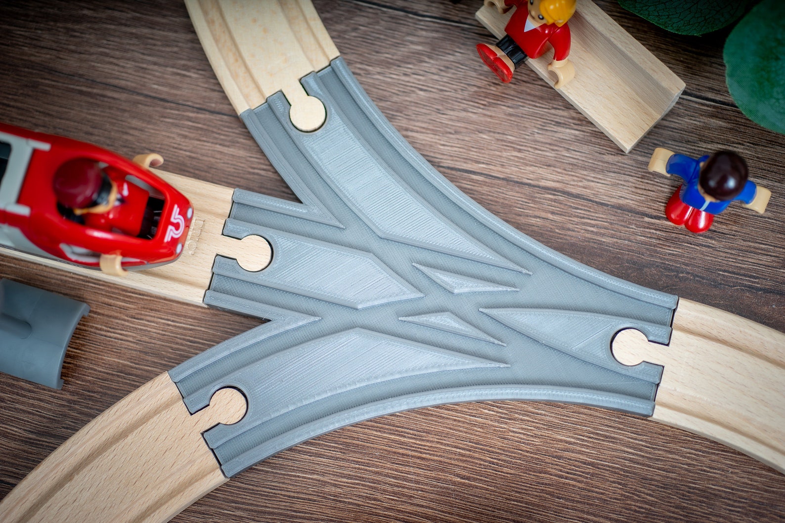3-Ways to 1 Wooden Train Track Intersection Compatible with | Etsy