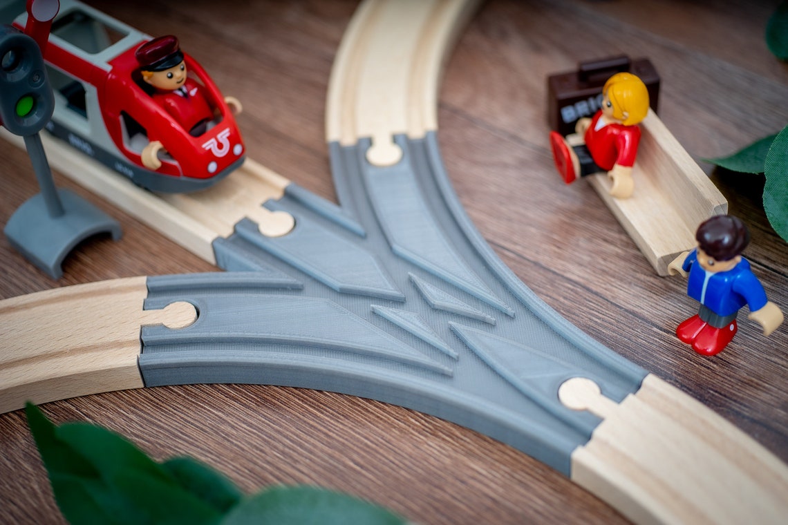3-ways to 1 Wooden Train Track Intersection Compatible With - Etsy