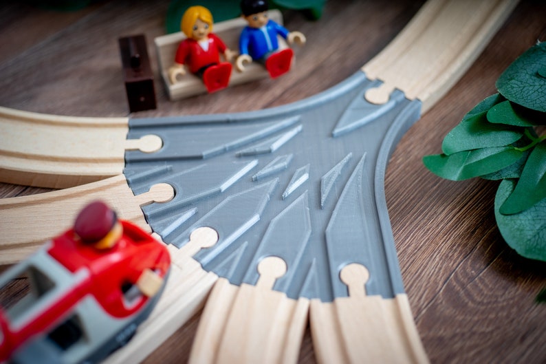 5-ways to 1 Wooden Train Track Intersection Compatible With - Etsy