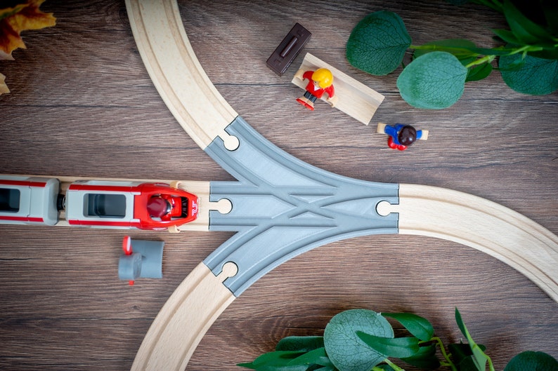 3-ways to 1 Wooden Train Track Intersection Compatible With - Etsy