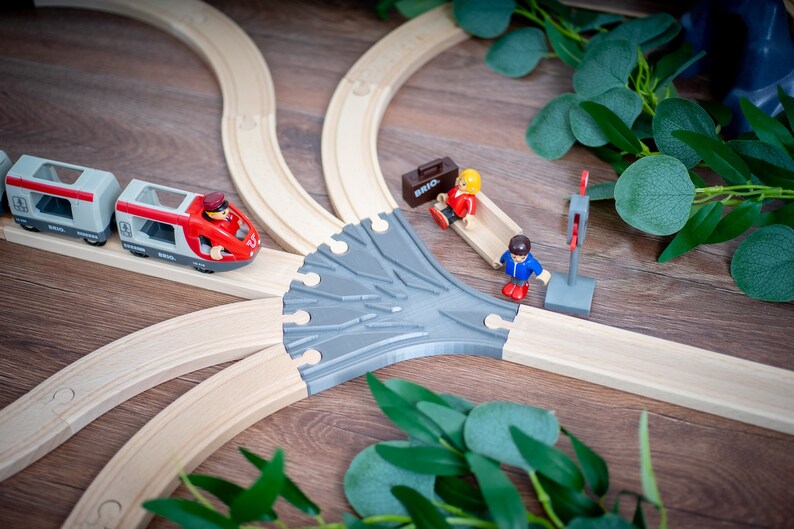 5-ways to 1 Wooden Train Track Intersection Compatible With - Etsy